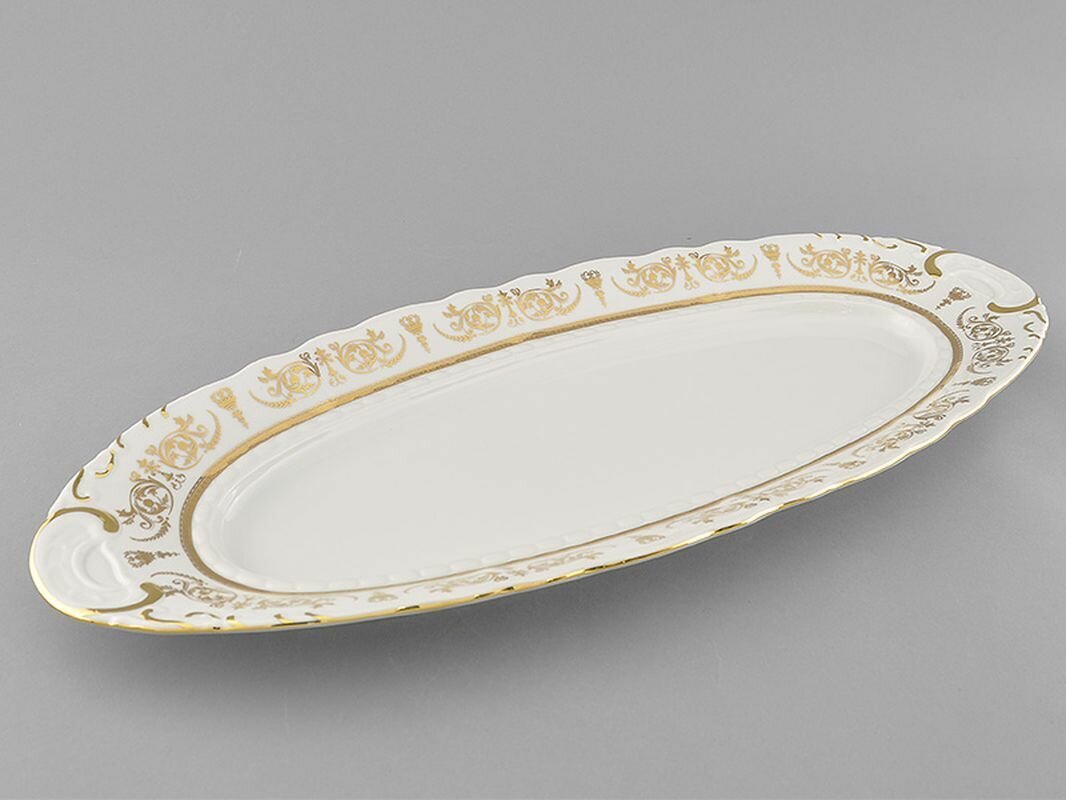 Блюдо овальное 55.5 см. Соната "Золотой узор".
