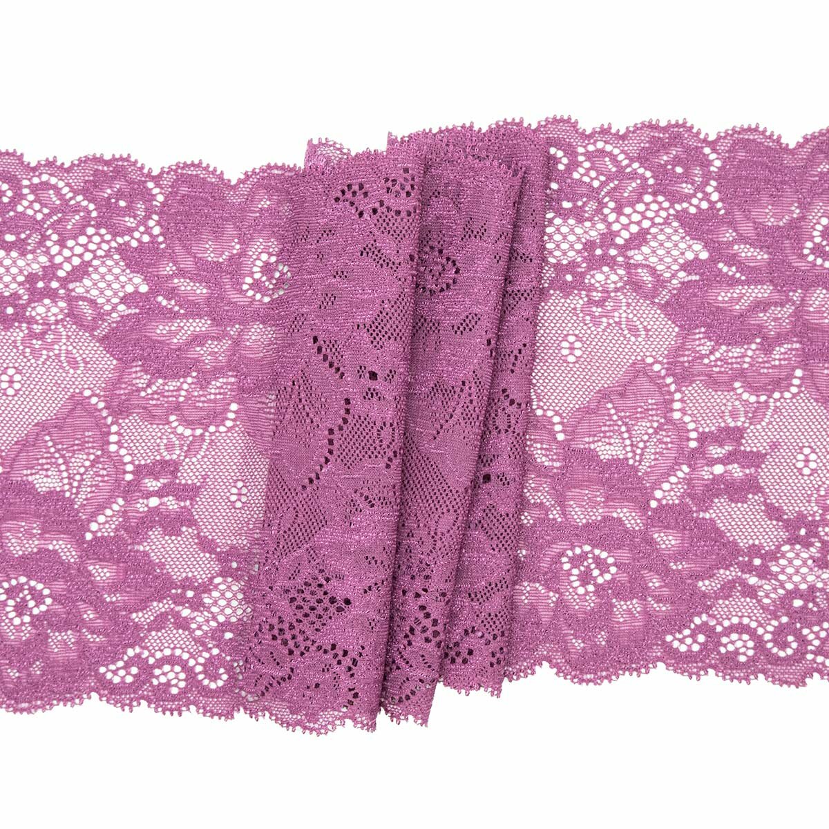 Кружево эластичное для шитья нижнего белья Айрис, 18см*10м, малиновый