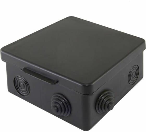 Распаечная коробка урал ПАК 100х100х50мм 8 входов, чёрная IP54