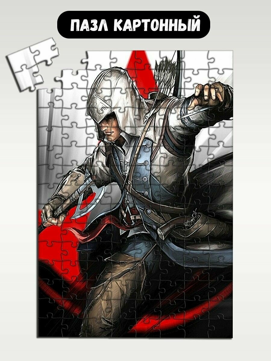 Пазл картонный А4: модель игра Assassin's creed 3 - 658