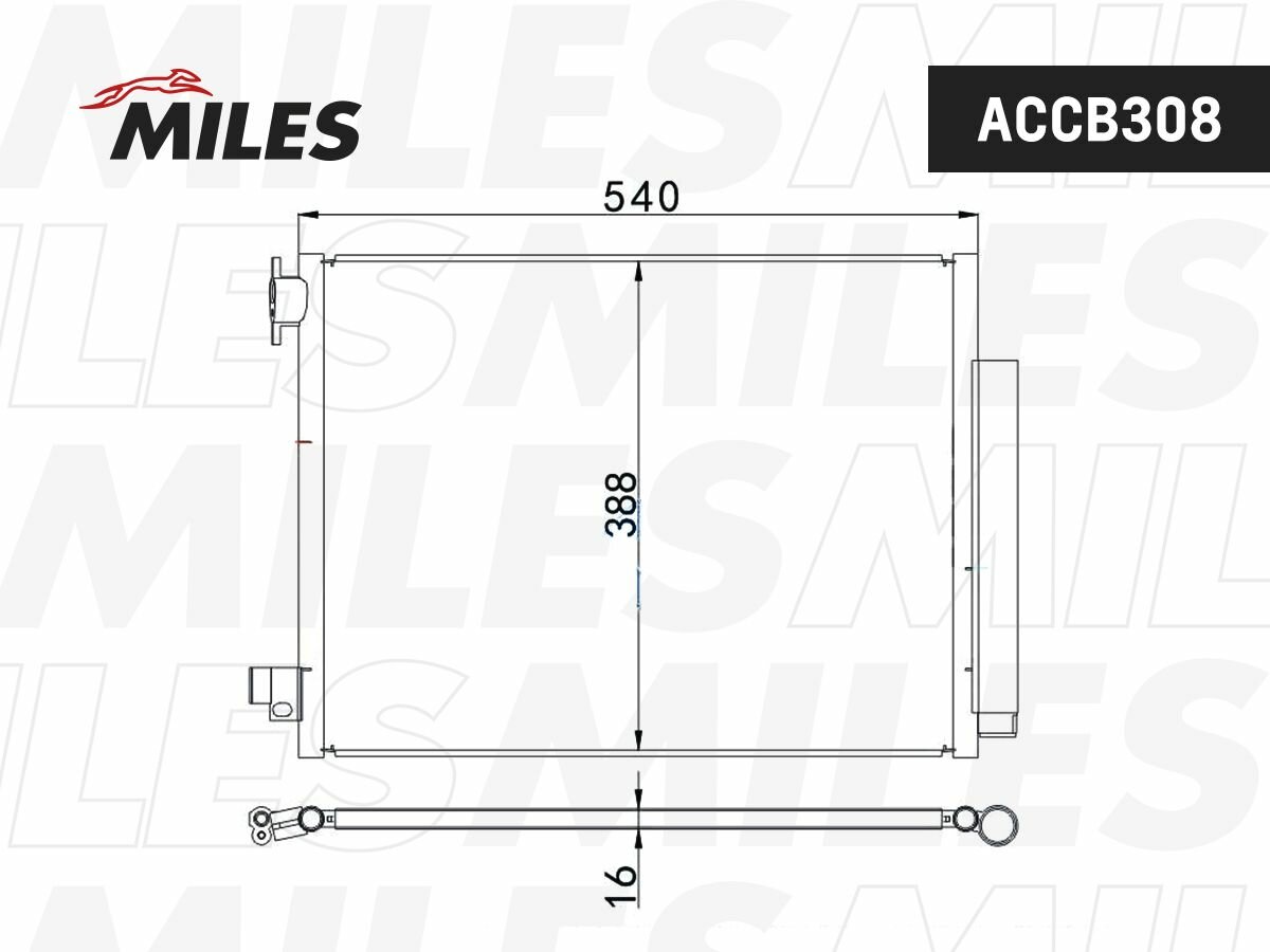 Радиатор кондиционера MILES ACCB308, для легковых автомобилей