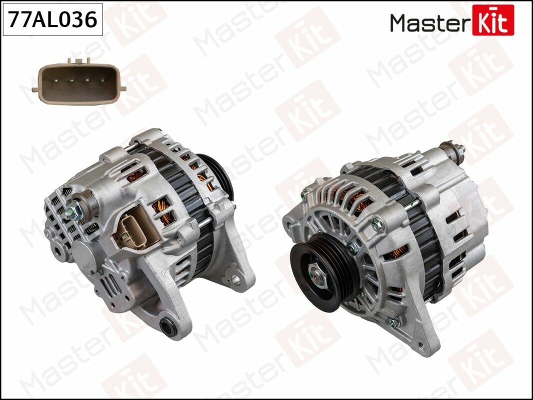 Генератор для автомобиля Mitsubishi Carisma 1997-06, Colt V 1996-03, Galant 1996-04 14V/85A MasterKit арт. 77AL036