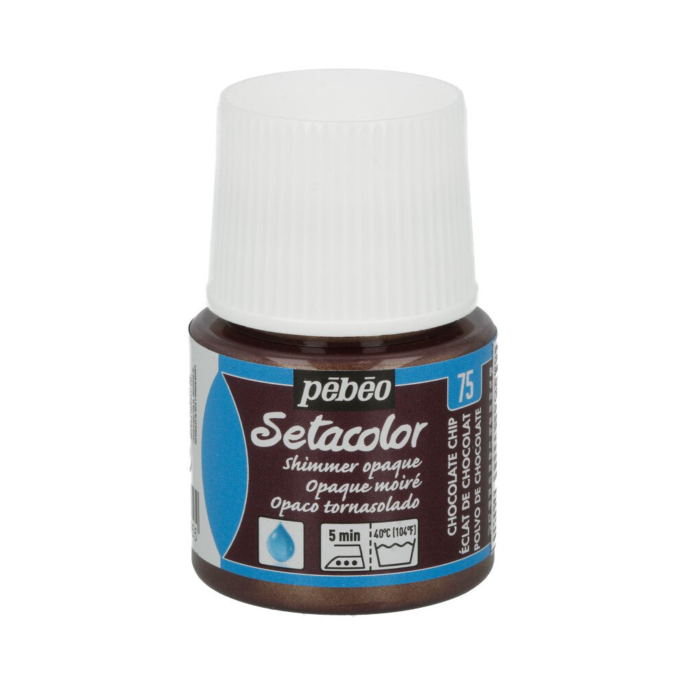 Pebeo Краска для темных и светлых тканей мерцающая Setacolor, 45 мл, 075 шоколадная крошка