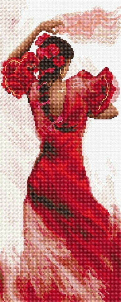 Набор для вышивания LetiStitch #L8024 The Dance of Spain (Испанский танец), Счетный крест, 14 х 36 см