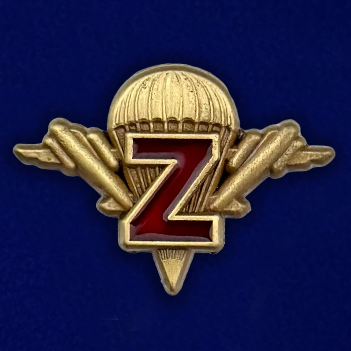 Фрачник "Десантная эмблема" (золото), материал латунь, цанговое крепление