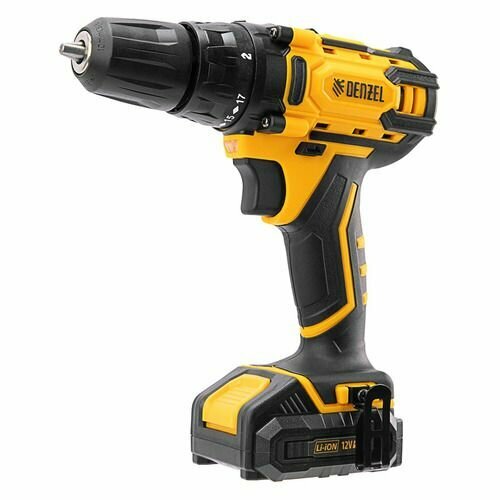 Дрель-шуруповерт DENZEL CDL-12-02BM, 2Ач, с двумя аккумуляторами [26105]