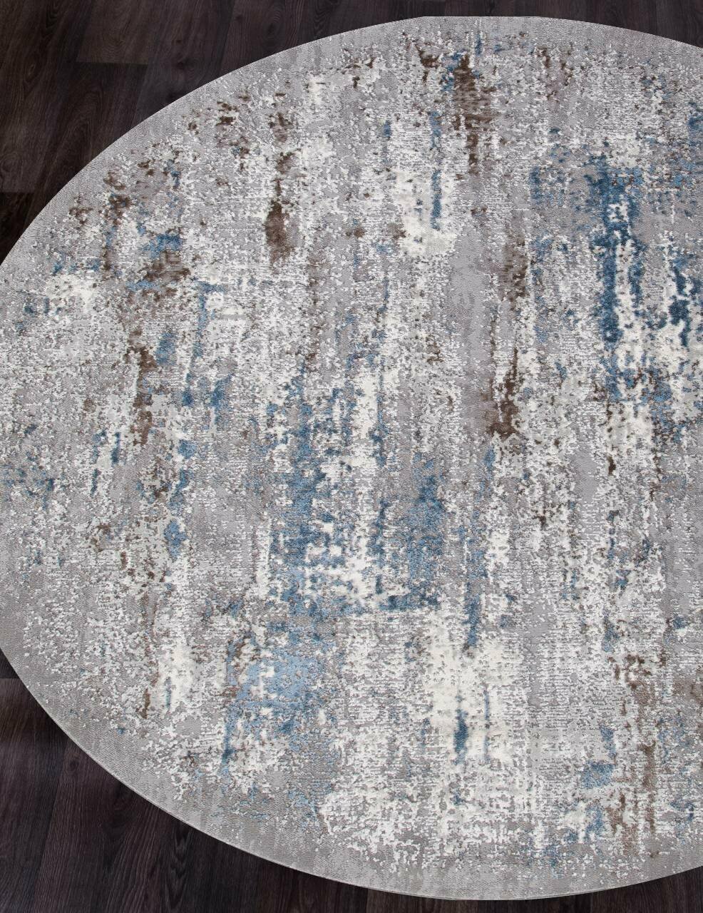 Ковер турецкий Круглый на пол в гостиную в спальню 200х200 см современный ворс 10 мм 289908 Kover-Russia