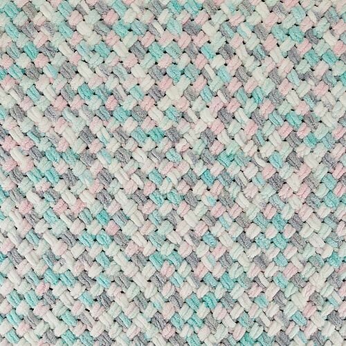 Пряжа PUFFY COLOR (Alize), мята/сер/св. роз - 6529, 100% микрополиэстер, 5 мотков, 100 г, 9 м.