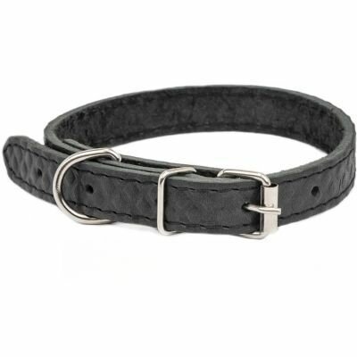 HOMEPET Ошейник для собак Ромбы, простроченный, с тиснением, черный, 17-27 см