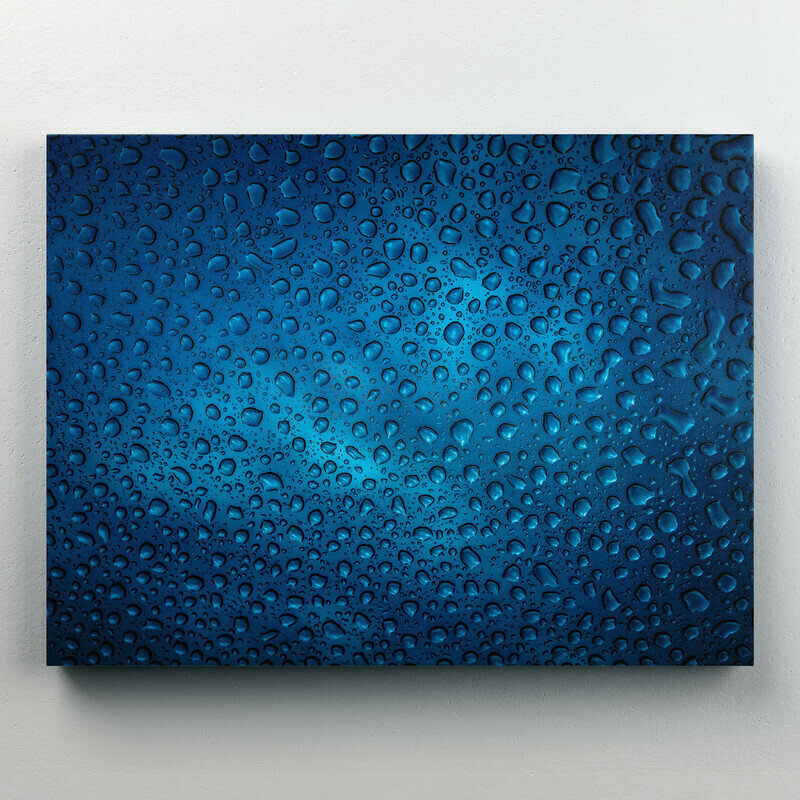 Интерьерная картина на холсте "Макросъемка - капли на стекле", размер 30x22 см