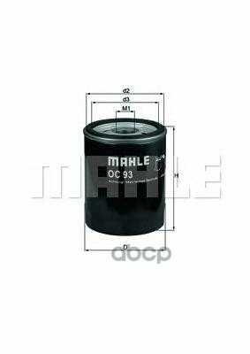 Фильтр масляный Mahle/Knecht арт. OC93