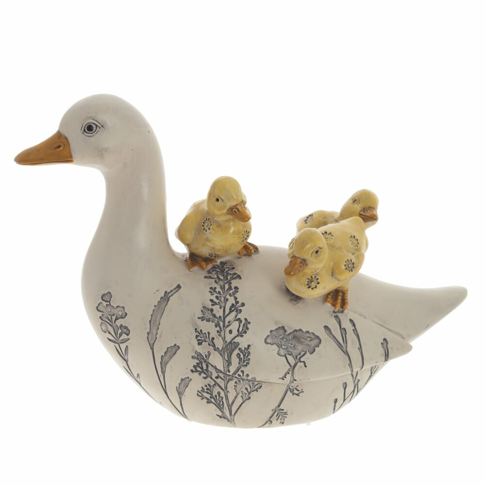 Фигурка декоративная "Утка с утятами", L19 W10 H14 см