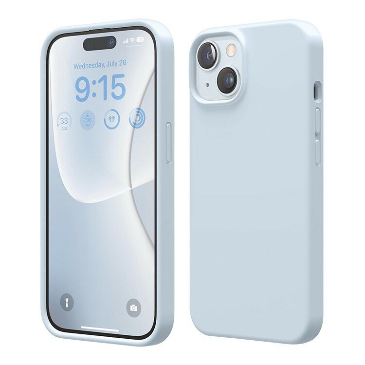 Elago силиконовый чехол для iPhone 15, Soft silicone (Liquid) Light Blue
