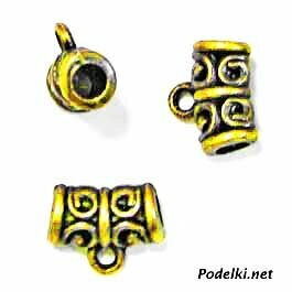 Фурнитура для бижутерии Бейл Изогнутый 0002490 цвет золотой 11x6 мм, цена за 10 шт.