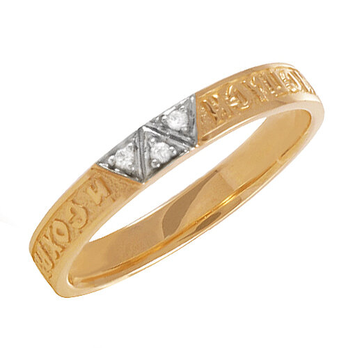 Кольцо тонкое, красное золото, 585 проба