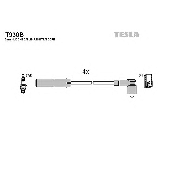 TESLA T930B (7700273826 / 8200506297 / T930B) к-кт проводов\ dacia logan 1.4 / 1.6 04