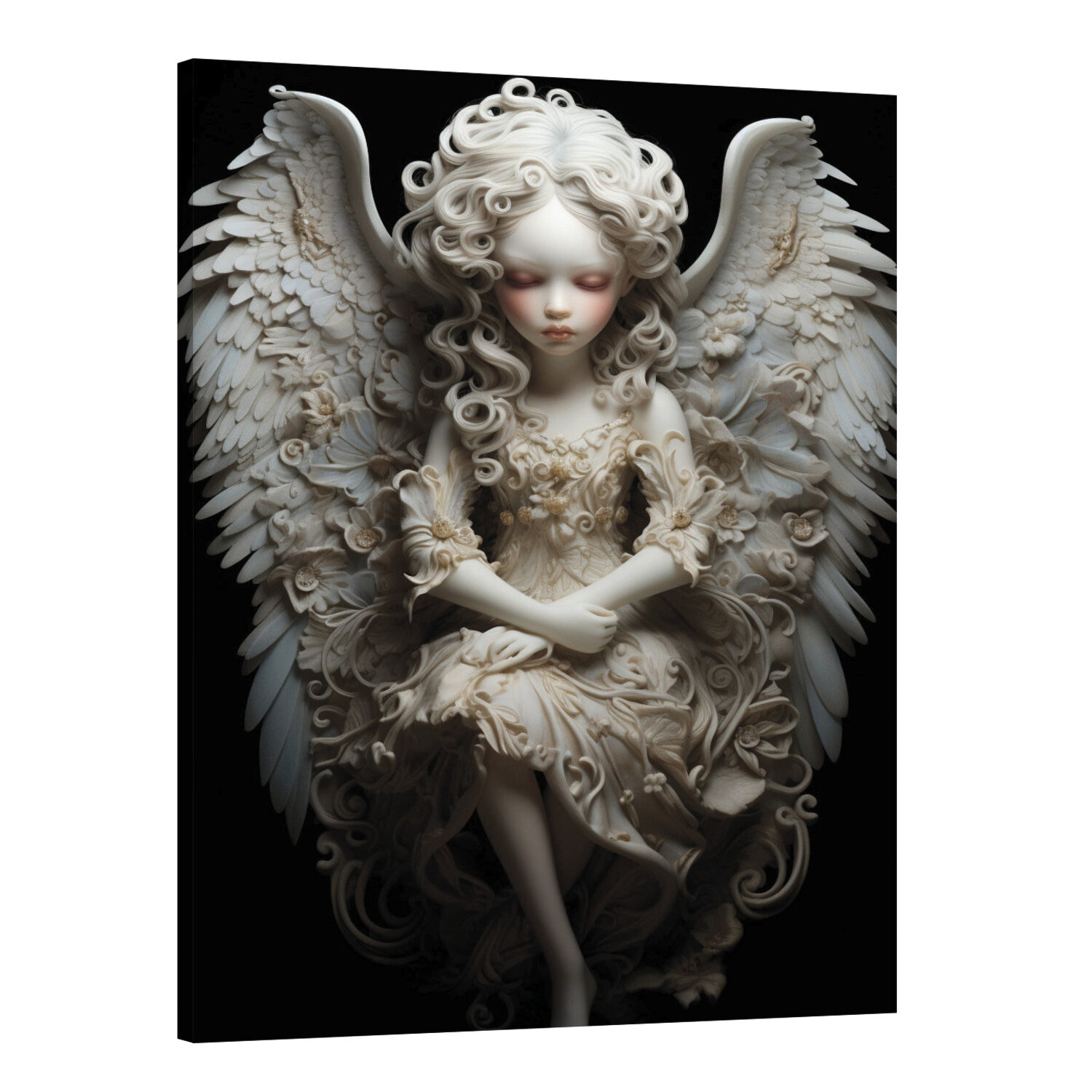 Интерьерная картина 50х70 "Кукла с ангельскими крыльями"