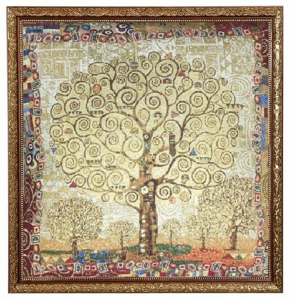 Гобеленовая картина "Древо коллаж" 50х50