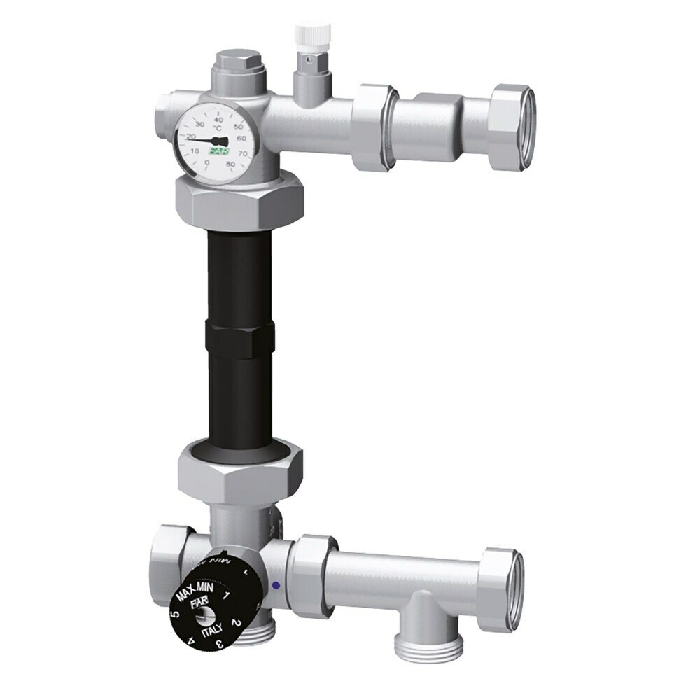 Насосно-смесительный узел Far для теплого пола с термостатическим клапаном без насоса (FK 3493 1)