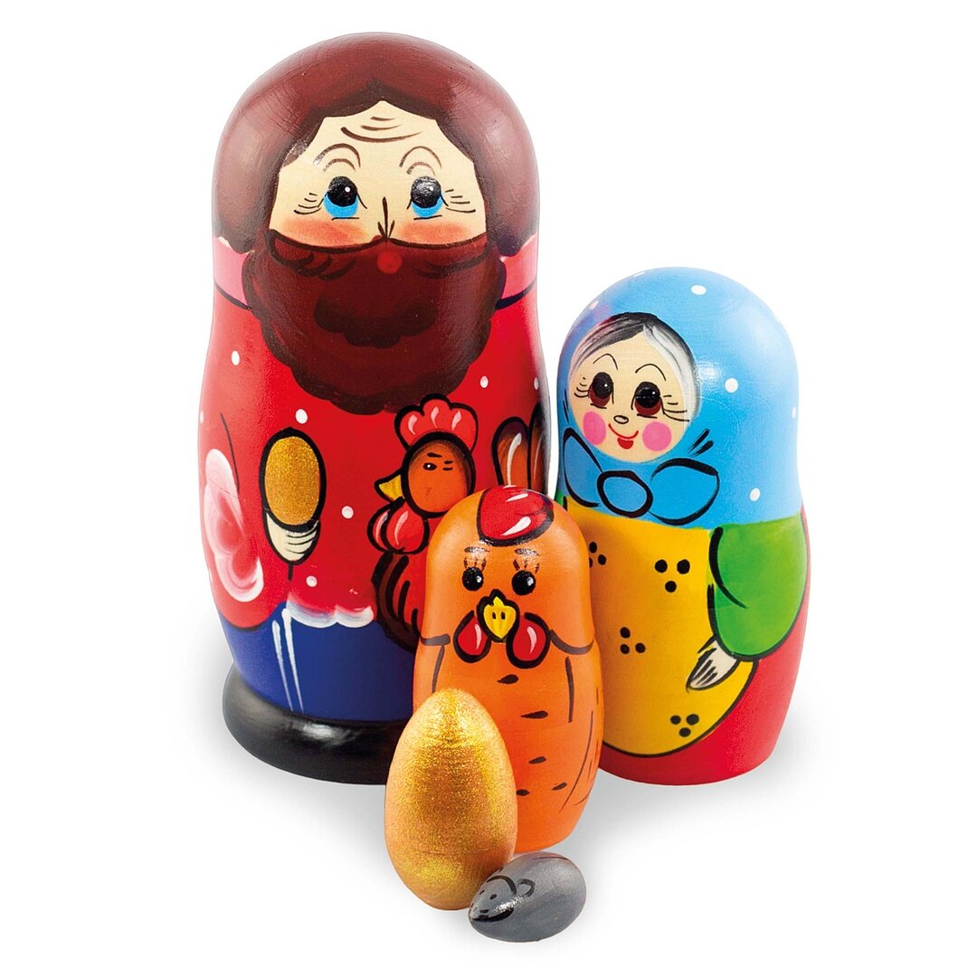 Матрешка деревянная авторская Курочка Ряба 5 мест 15 см сувенир Azhna