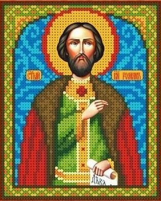 Набор для вышивания Каролинка #КБИН(Ч) 5005 Святой Роман, Вышивка бисером, 13 х 15.5 см