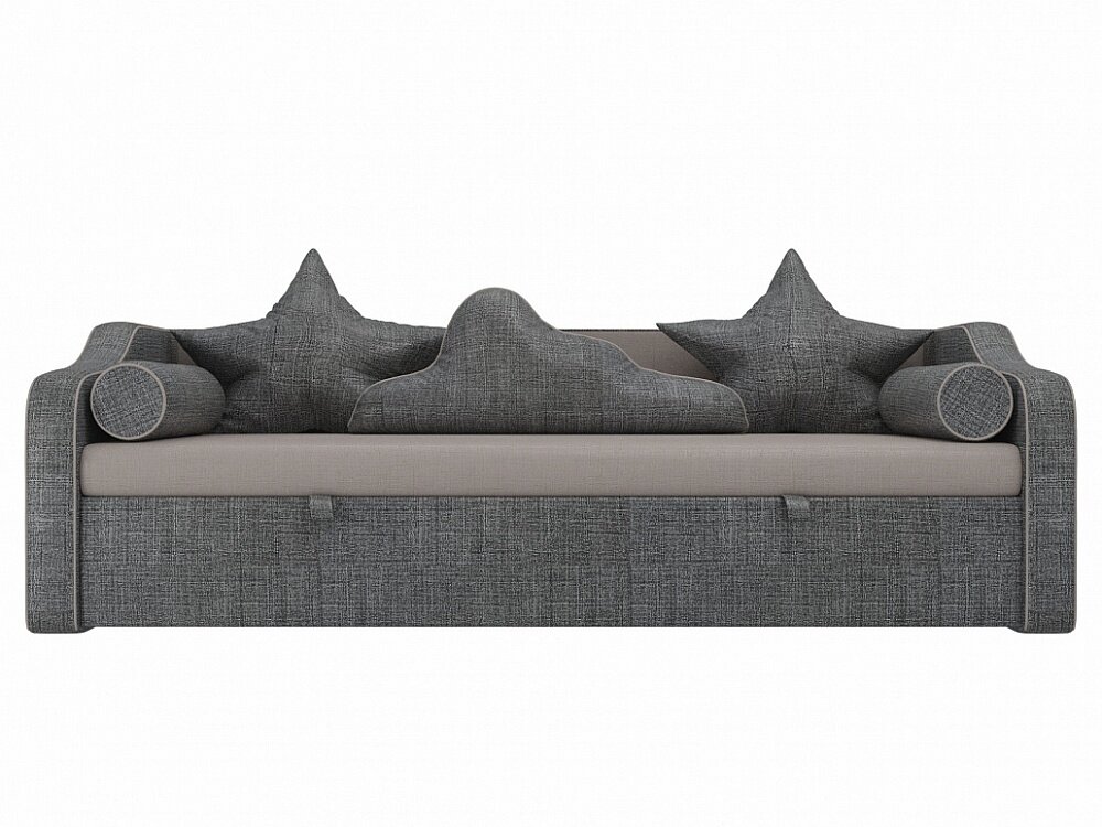 Детский диван Рико Серый 2 Рогожка, 209х102х75 см, с ящиком для белья