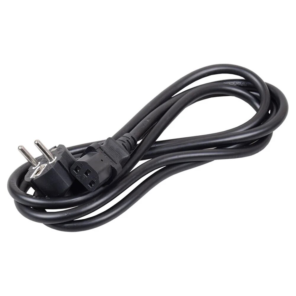 Кабель питания Ripo 1.8м, schuko-c13 (3-1.00 mm2) 16a, черный, угловая вилка, с заземлением 003-910012, 1.00 мм, прочны