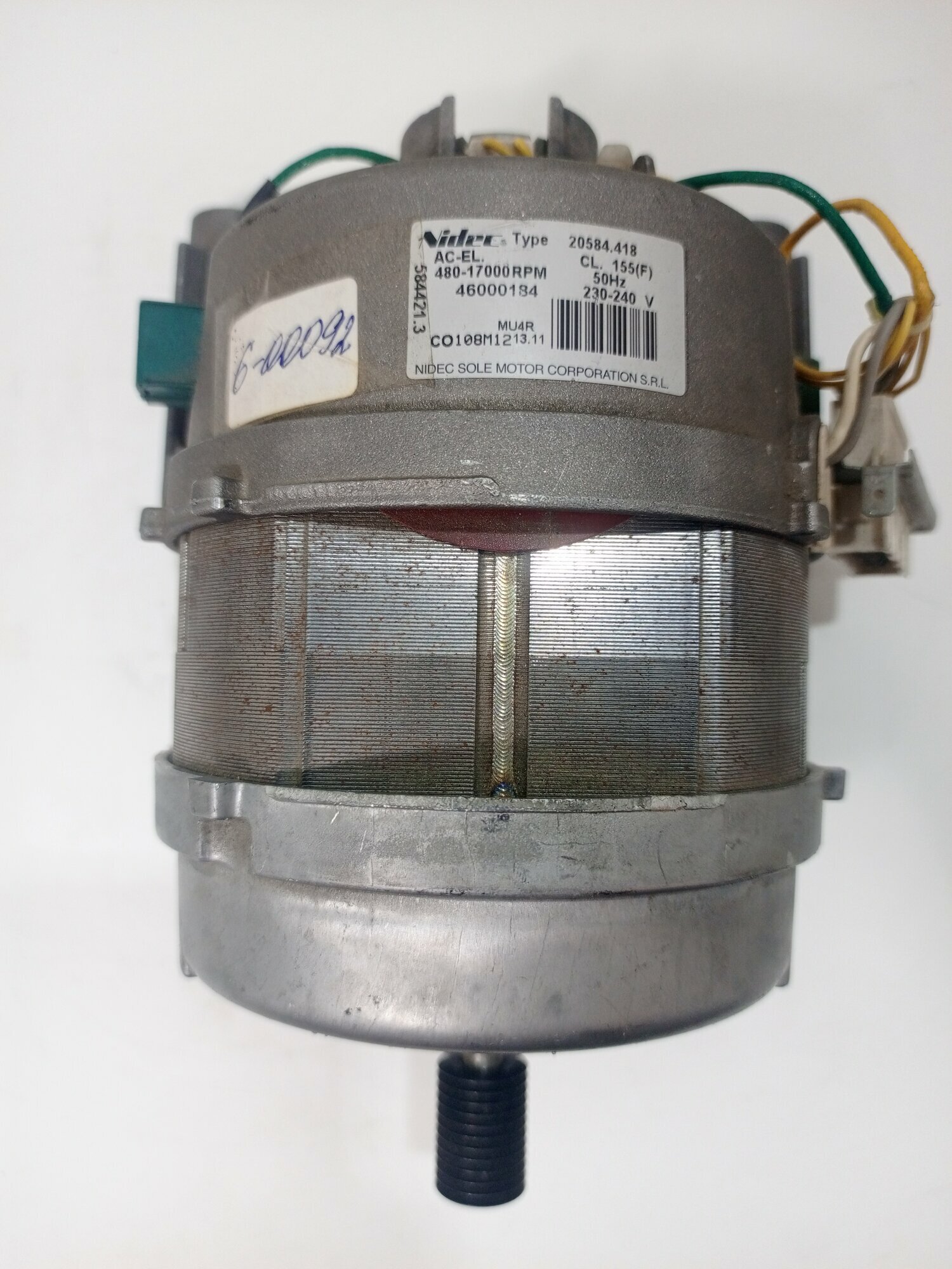 Двигатель для стиральных машинок Мотор Sole 20584.418 AC-EL, 480Вт, 17000об/мин, 4опоры, A29mm B46mm C125mm 4 опоры А29мм В46мм С125мм Е145мм D20мм J