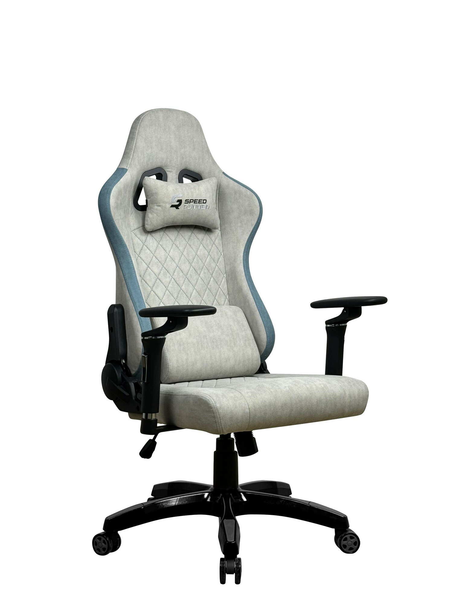 Кресло рабочее SPEEDRUNNER Paladine MLM-611924, светло-серый (TD135-2)/светло-голубой (TD135-17)/чёрный