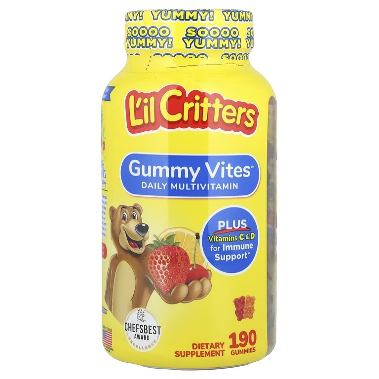 L'il Critters, Gummy Vites, ежедневные мультивитамины, 190 жевательных мармеладок