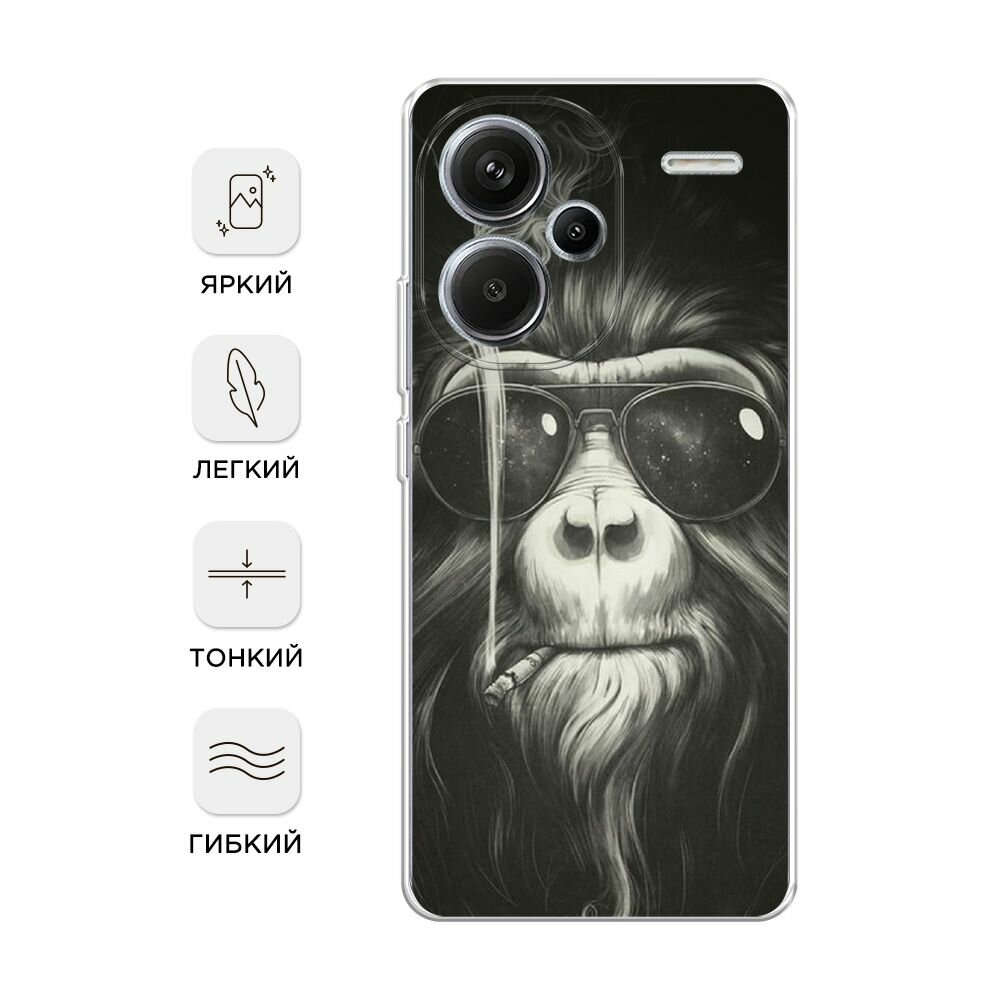 Чехол на Xiaomi Redmi Note 13 Pro+ / Сяоми Редми Нот 13 Про + с принтом "Обезьяна в очках" — фото 1