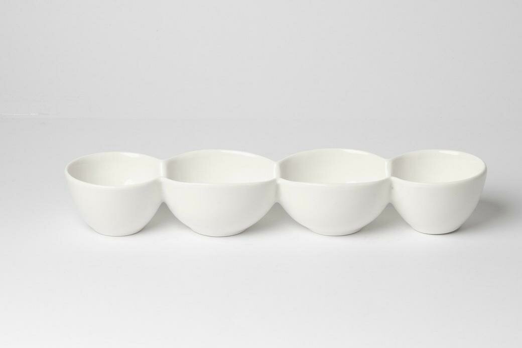Набор блюд 2 шт. Caterpillar 4 Compartments White Porcelain 32 см