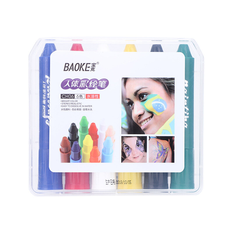 Ручка-карандаш Baoke CH06, водорастворимая, моющаяся, 6 цветов