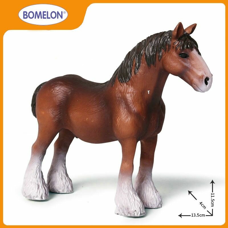 Фигурки лошадей Клайдесдейла, модель Коричневая лошадь13 CM , Clydesdale Horse, фигурки животных, Детские познавательные игрушки