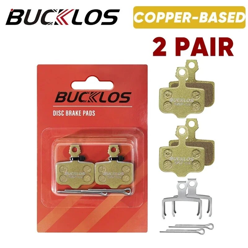 Тормозные колодки BUCKLOS BRP-04 золотые металлические для SRAM DB1 DB3 DB5 Copper-Based 2Pairs