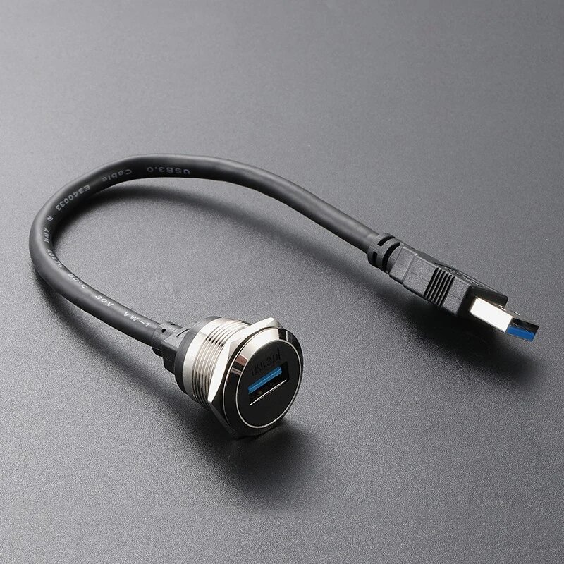 USB 3.0 Панель подключения, 0.5M cable, Silver