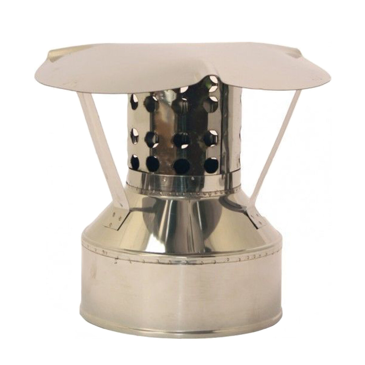 Оголовок для дымохода GS pro 115х200 мм, с искрогасителем, нержавеющая сталь 0,5 мм