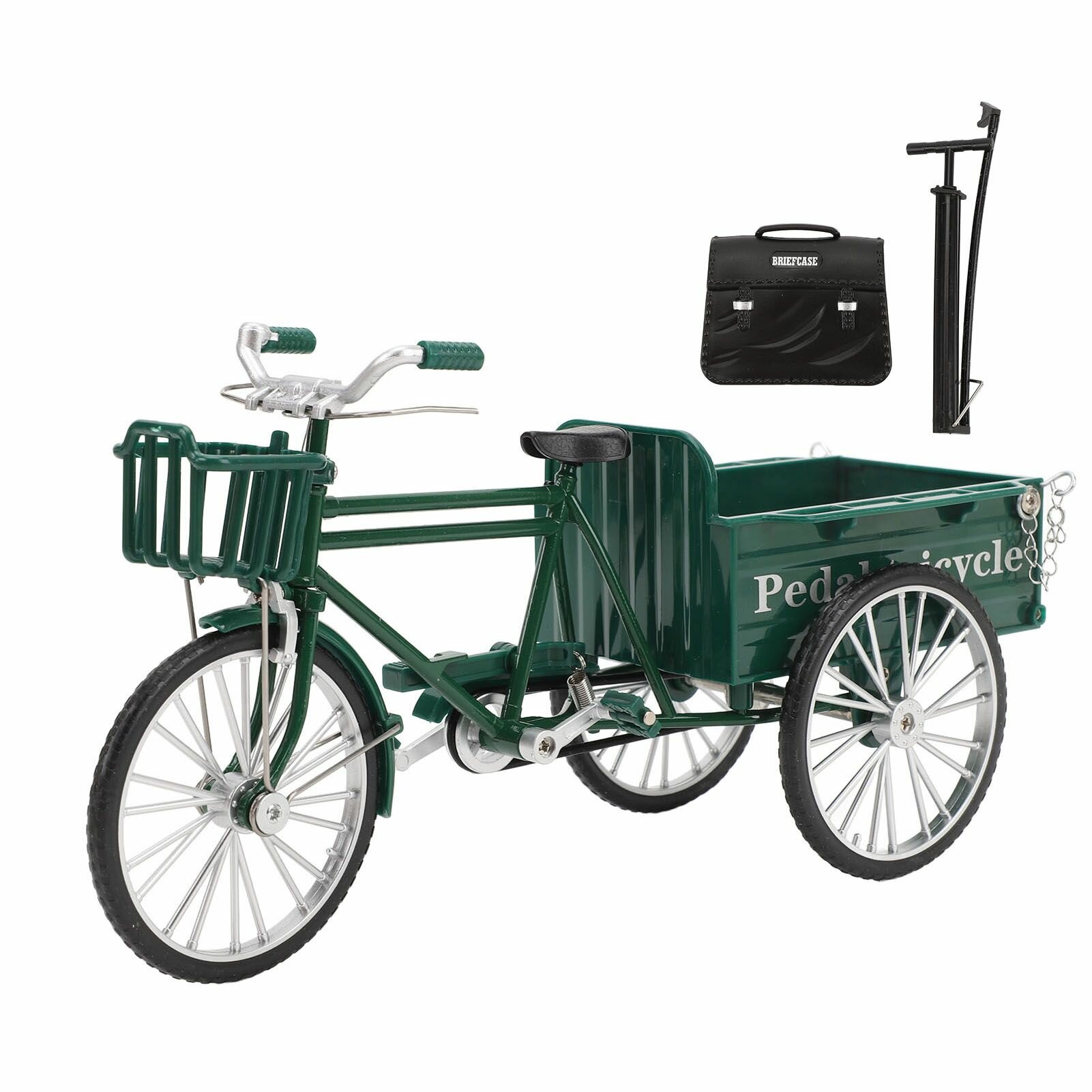 Мини ретро трицикл-грузовик сплав, зелёный, винтаж, офис/дом