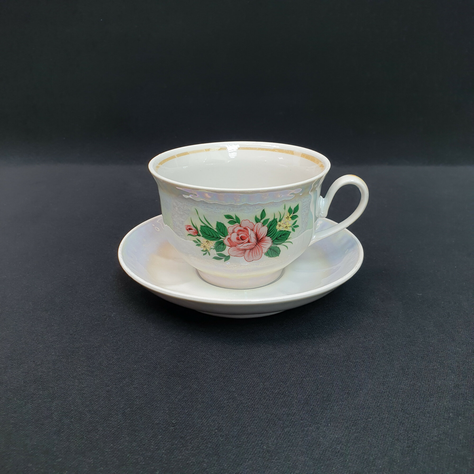 Винтажная чайная пара Тернопольский з-д, фарфор 250 мл, СССР