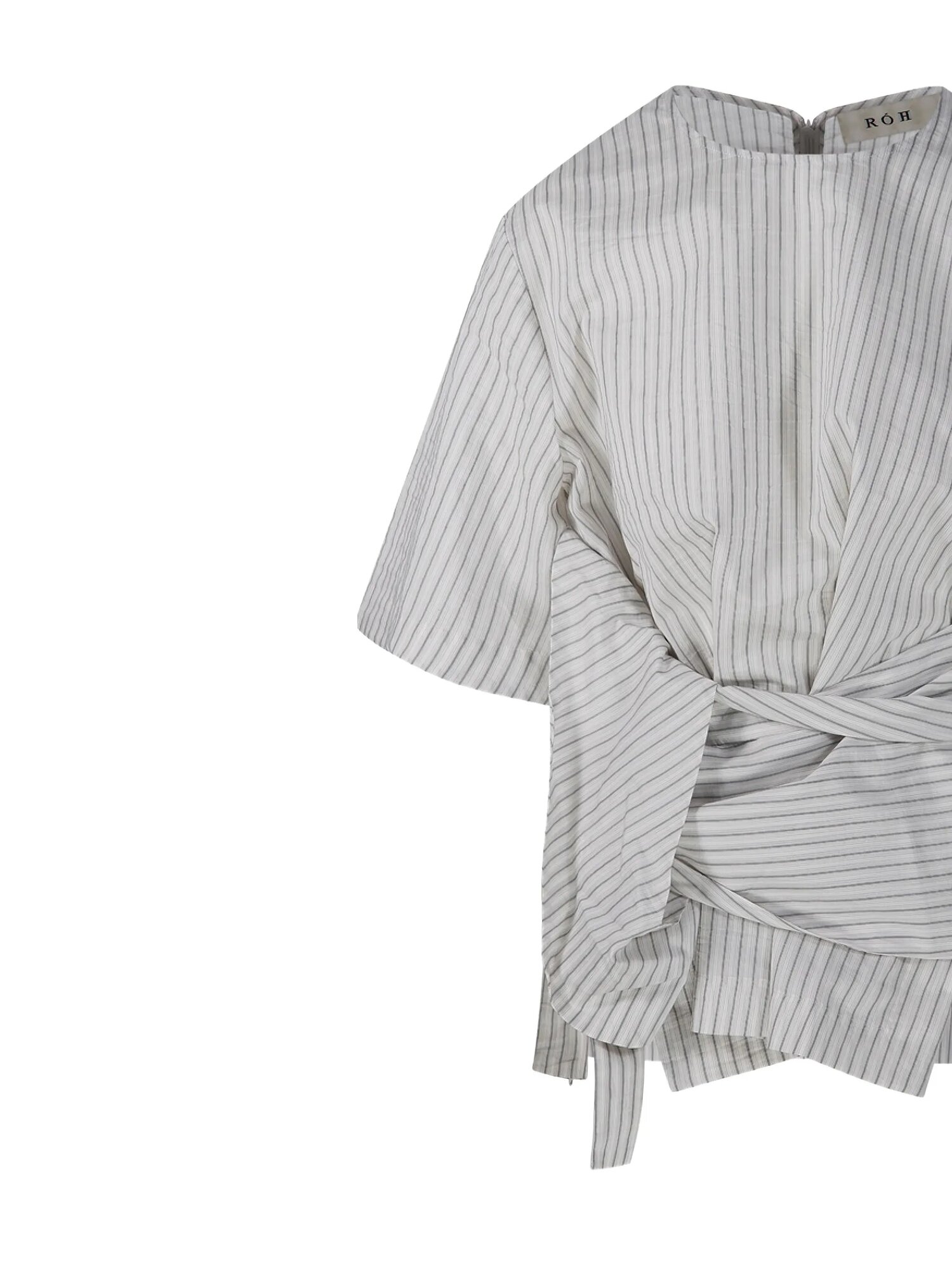 Блуза ROHE Striped tie blouse, размер 38, white — фото 1