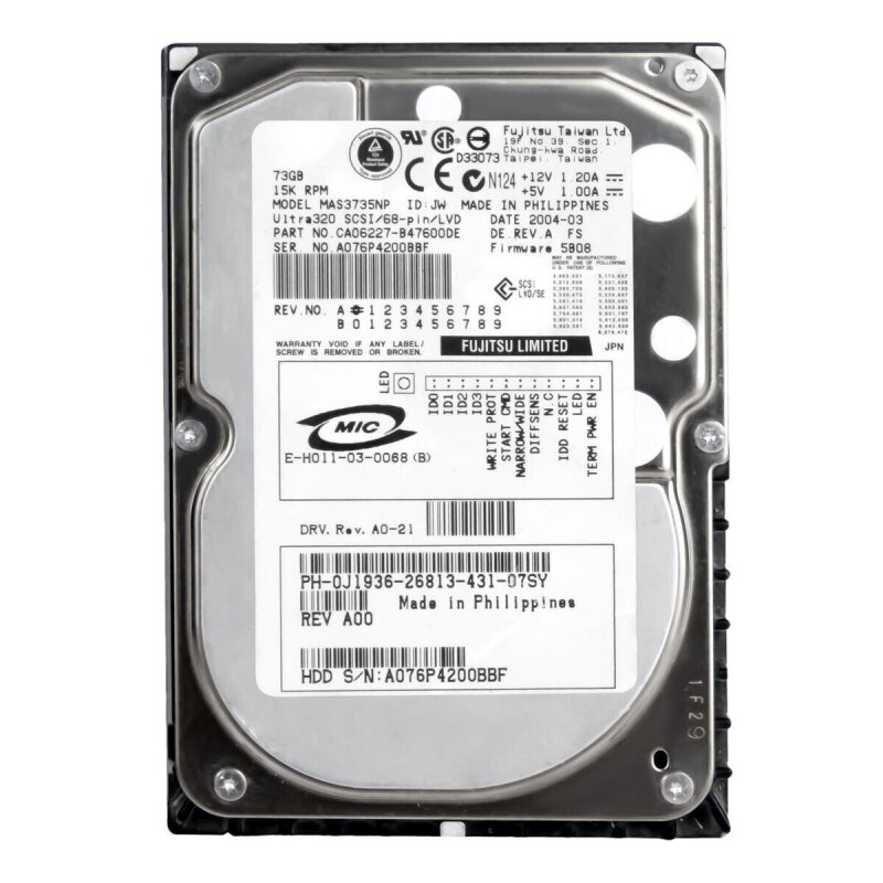 Жесткий диск Fujitsu MAS3735NP 73,5Gb U320SCSI 3.5" HDD