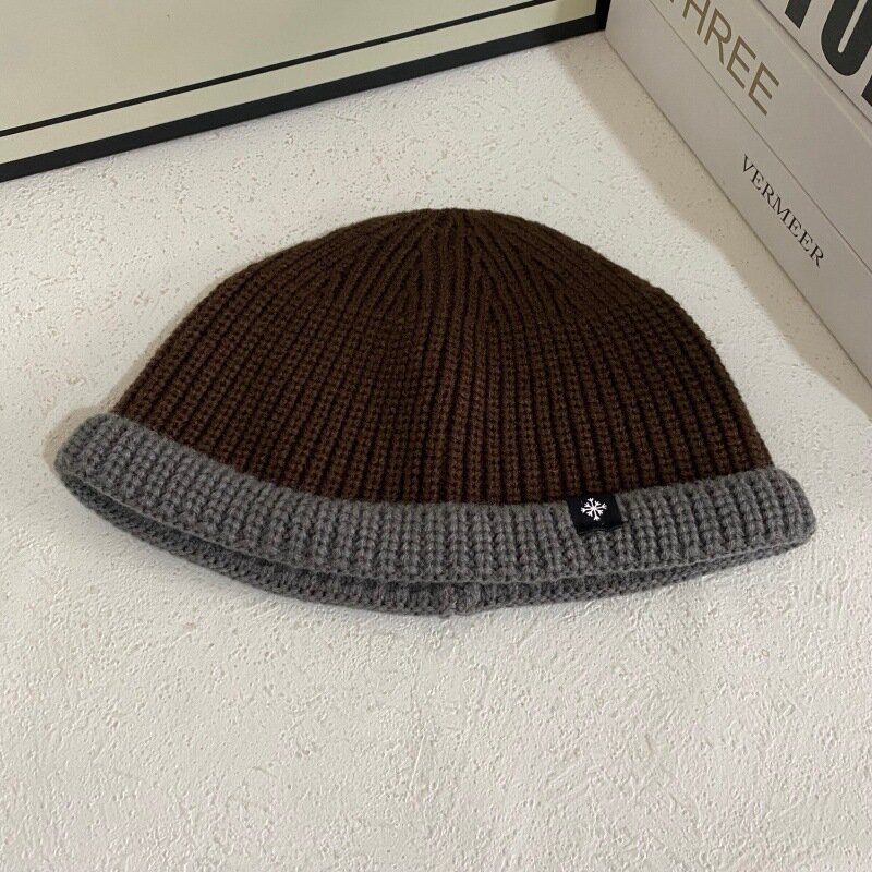 DIY Бини Блок Цвета Унисекс Осенне-Зимняя Короткий Козырьек Акрил