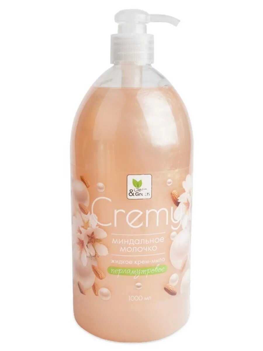 Крем-мыло жидкое для рук Clean&Green Миндальное молочко 1л дозатор