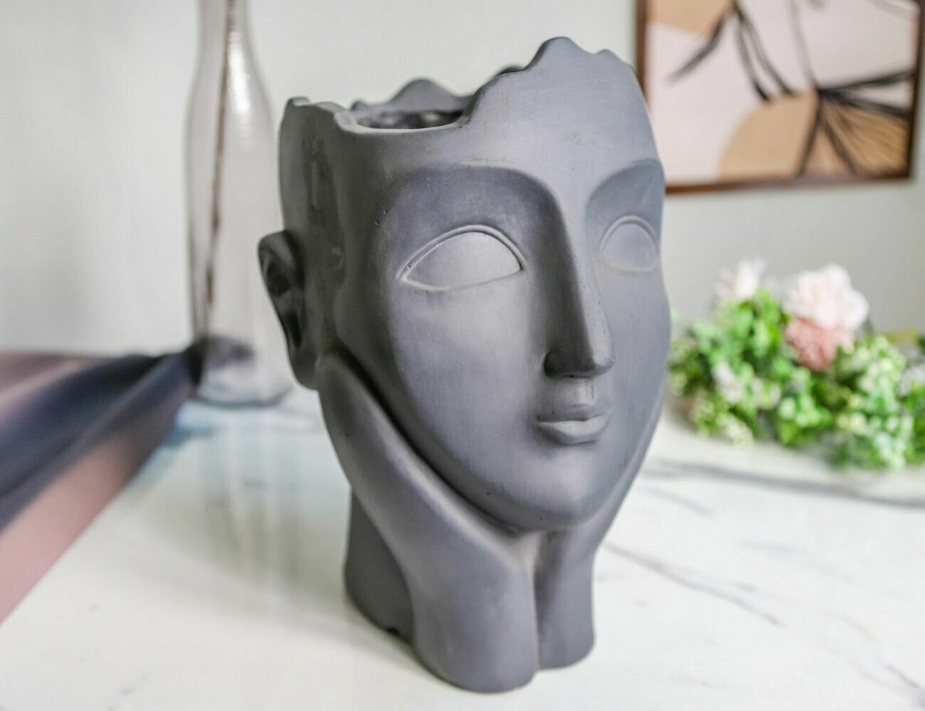 Декоративное кашпо визо, полимерная глина, 35х27 см, Kaemingk 802555-1