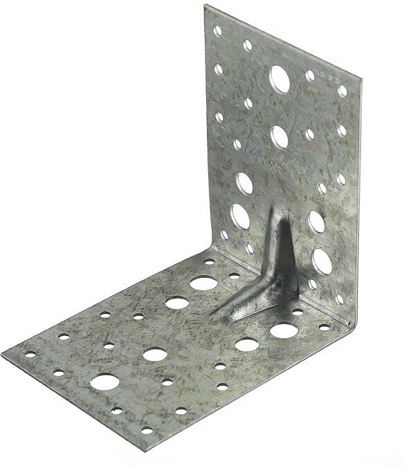 Уголок крепежный усиленный оцинкованный 130х130х100х1.8 мм