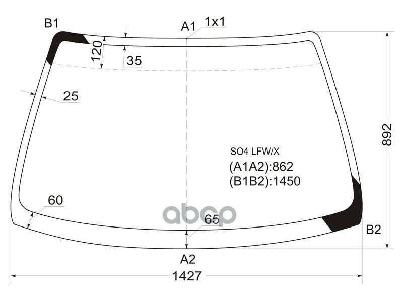 Стекло лобовое Honda Civic 95-00 / Civic Ferio 95-00 XYG арт. SO4 LFW/X