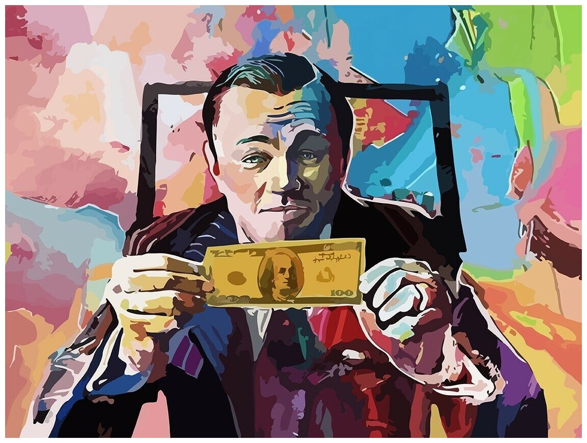 Картина по номерам на холсте Фильм Волк с Уолл Стрит Леонардо Ди Каприо - 7135 Г 30x40