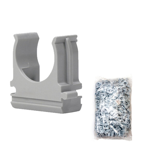 Крепеж-клипса для труб, Ø16 мм, серый 100 шт