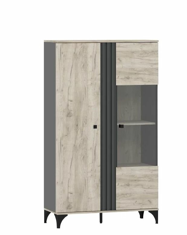 Шкаф комбинированный Сильва НМ 040.11 Дуб Крафт Серый/Антрацит