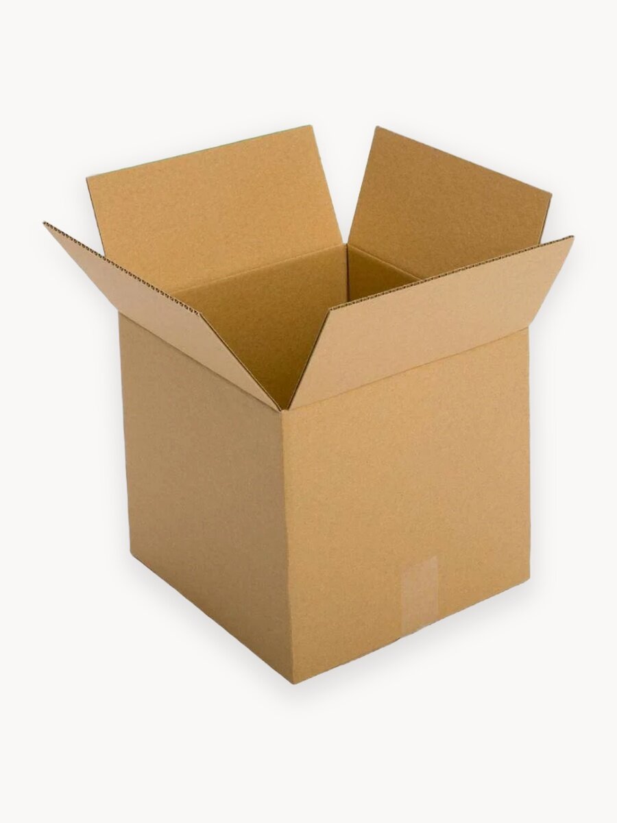 Четырёхклапанная картонная коробка №30, 12х12х12 см - комплект из 10 штук